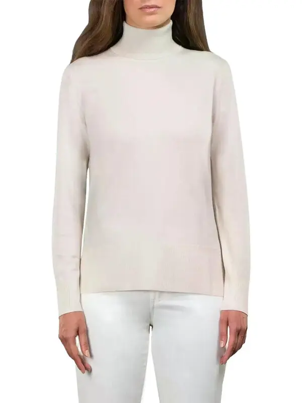 MOORER Nataly Roll-neck Sweater - White