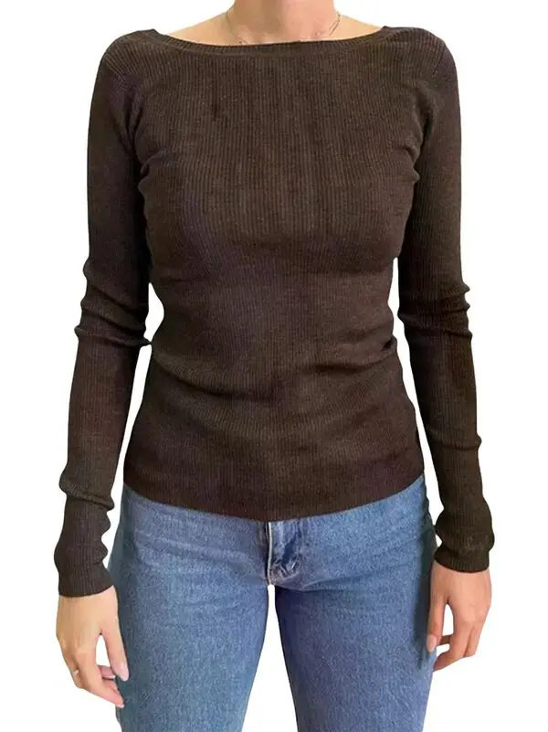 MC2 SAINT BARTH Ribbed Boat-neck Sweater - Brown