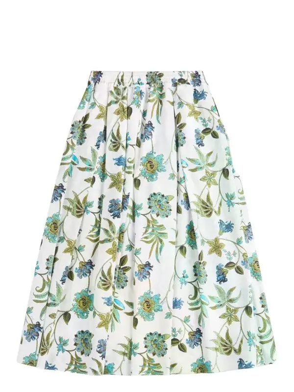 FAY Floral-print Midi Skirt - White