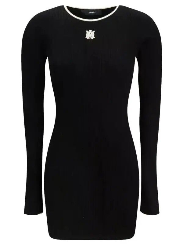 Amiri Logo-embroidered Mini Dress - Black