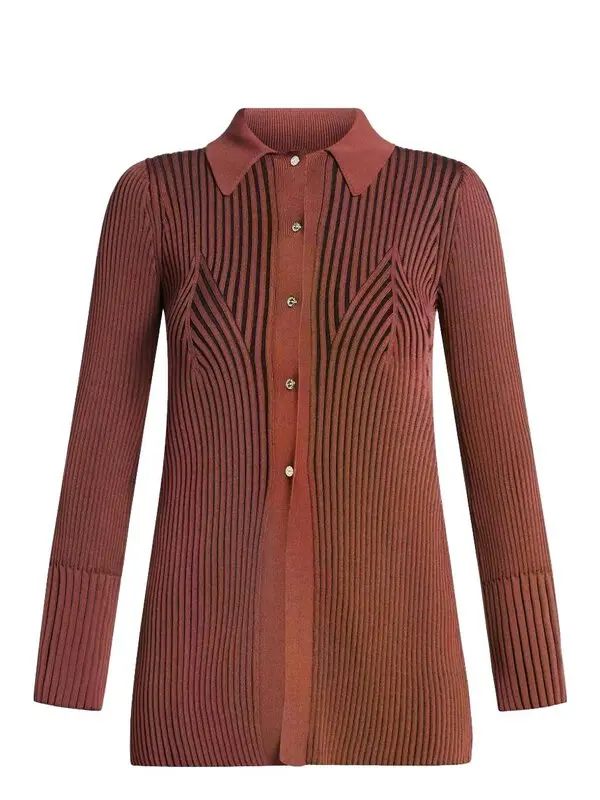 SIMONMILLER Palo Ribbed Buttoned Shirt - Brown