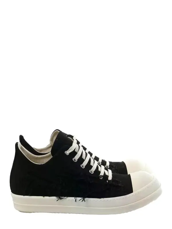 Rick Owens Lace-up Distressed Sneakers - Black