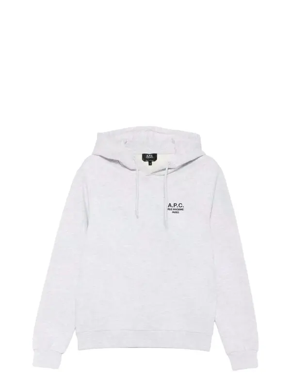 A.p.c. Embroidered-logo Hoodie - Grey