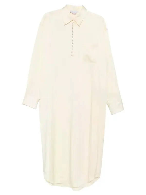 Stella McCartney Button Pocket Midi Dress - Neutrals