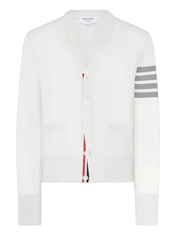 Thom Browne 4-bar Cardigan - White