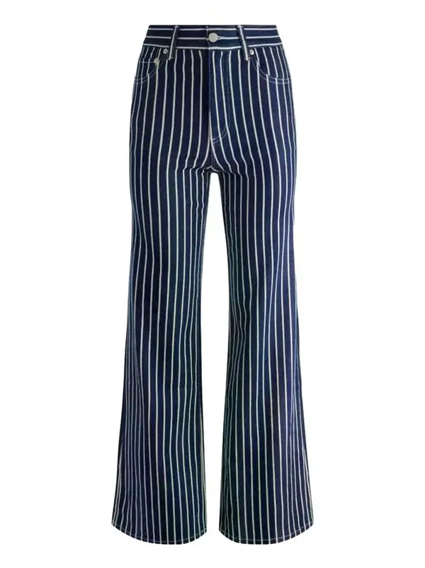 Alice + Olivia Striped Wide-leg Jeans - Blue