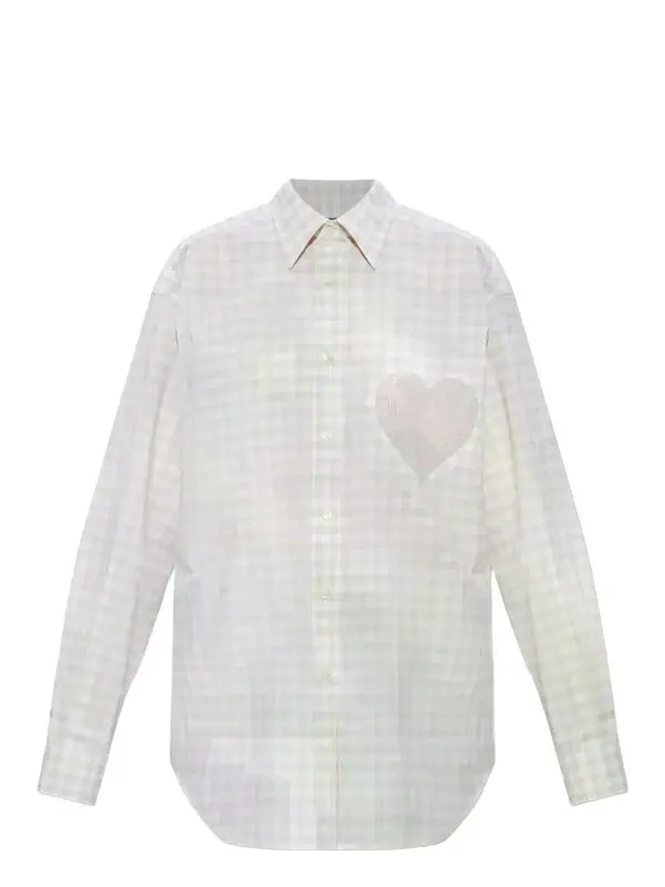 Moschino Heart-motif Check-pattern Shirt - Neutrals