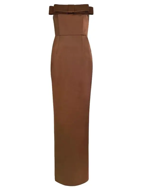 The Arrivals Sisu Bow Bandeau Maxi Dress - Brown