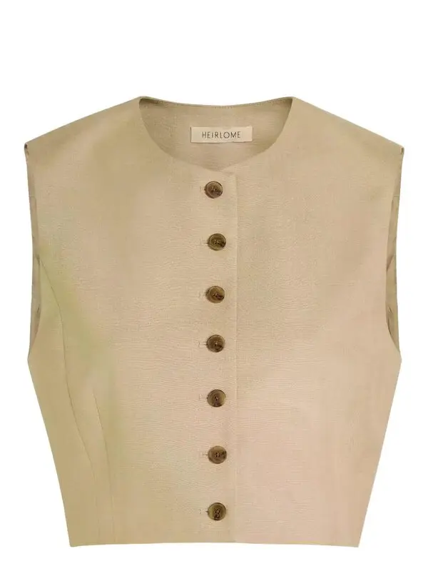 HEIRLOME Sleeveless Button-up Top - Neutrals