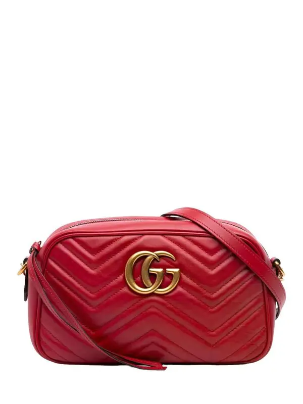 Gucci Gg Marmont Matelassé Leather Crossbody Bag - Red