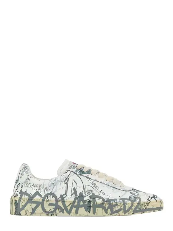 Dsquared2 Printed Leather Sneakers - White
