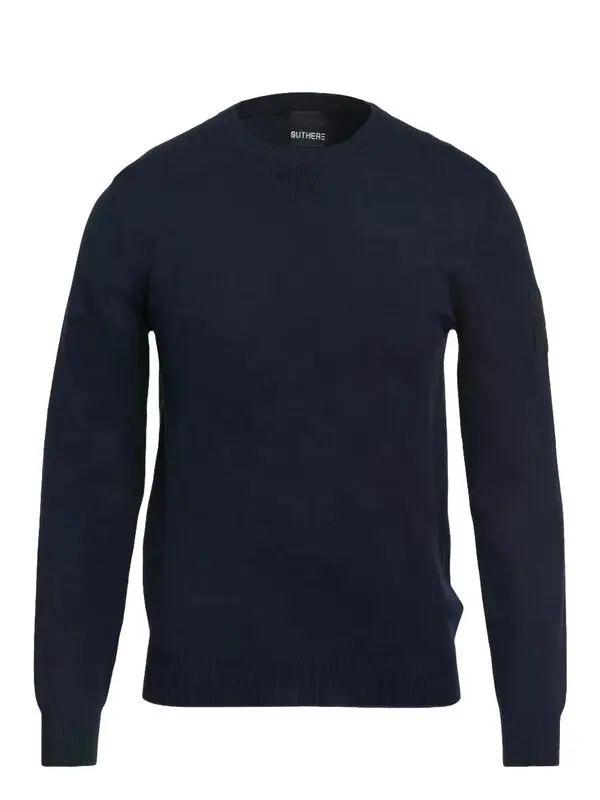 OUTHERE Crew-neck Long Sleeve Sweater - Blue