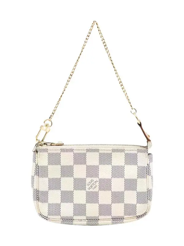 LOUIS VUITTON 2007 Damier Azur Mini Pochette Accessoires Handbag - White