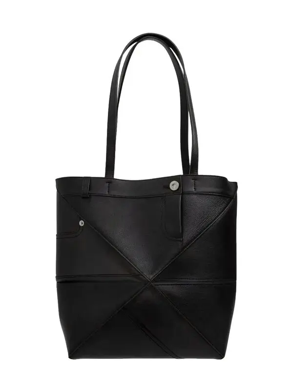 Loewe Puzzle Fold Tote Bag - Black