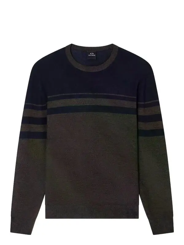 Armani Exchange Striped Crew-neck Sweater - Brown