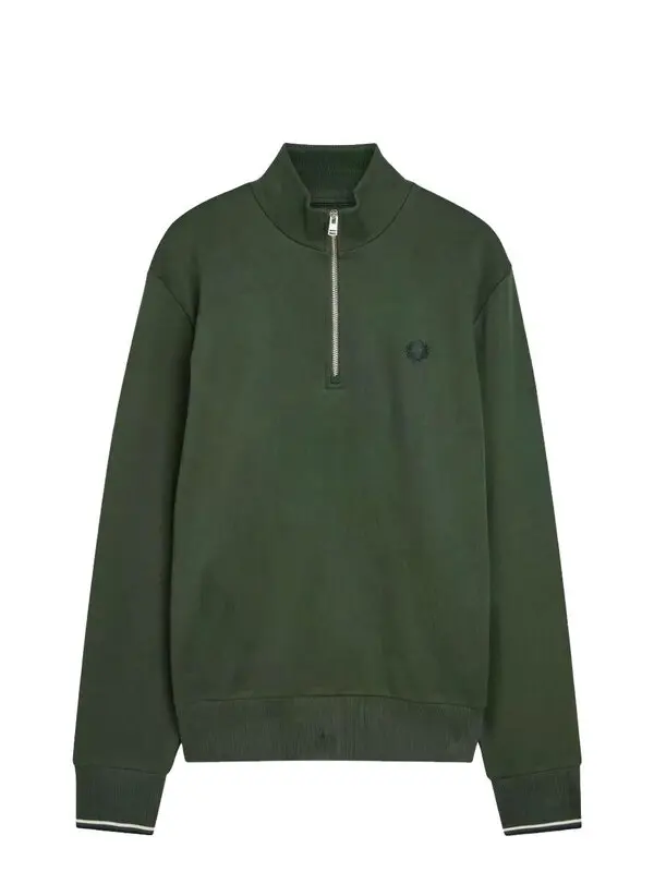 Fred Perry Zip Detail Sweatshirt - Green
