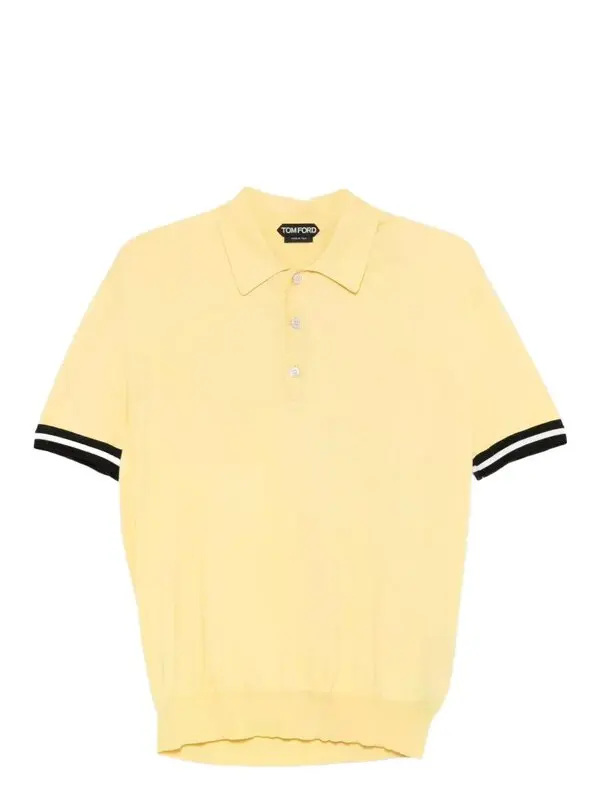 TOM FORD Striped Polo Shirt - Yellow