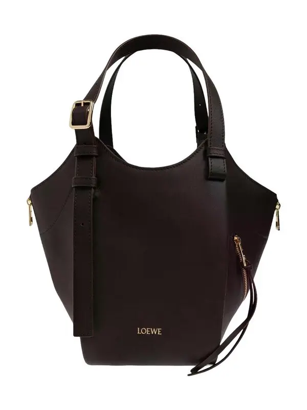 Loewe Hammock Flip Leather Tote Bag - Brown
