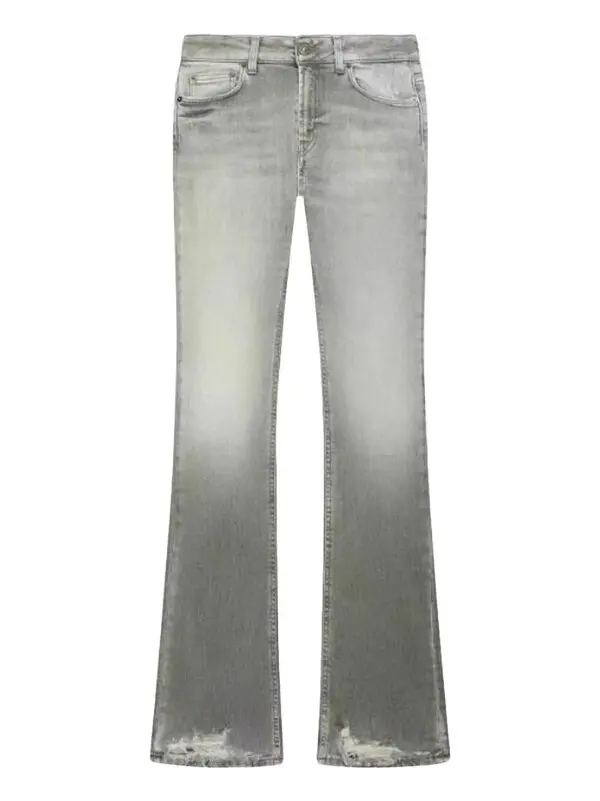 DONDUP Frayed Hem Five-pocket Jeans - Grey