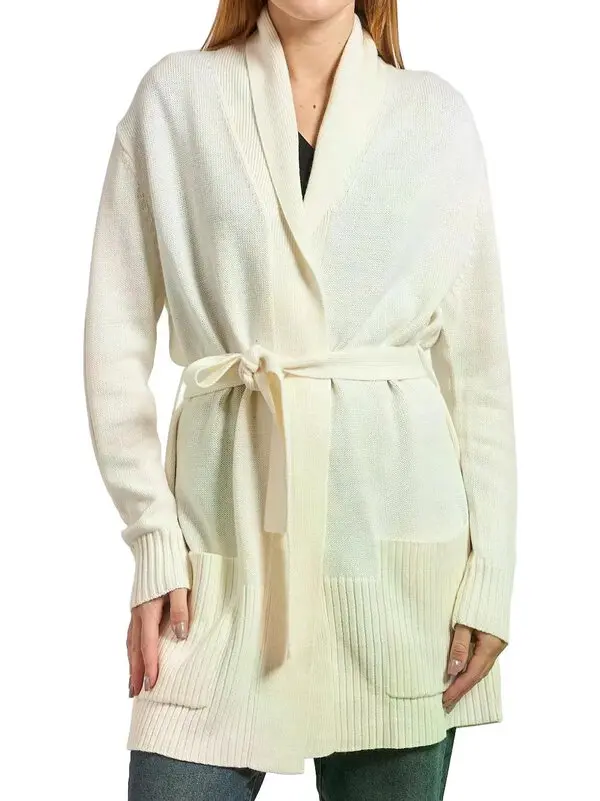 Armani Exchange Belted Cardigan - Neutrals
