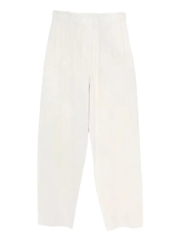 Issey Miyake Pleated Cropped Trousers - Neutrals