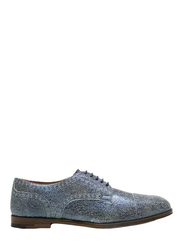 SCAROSSO Semi-brogue Metallic Derby Shoes - Blue