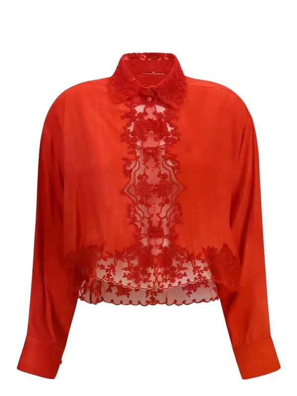 Ermanno Scervino Lace-embellished Shirt - Red