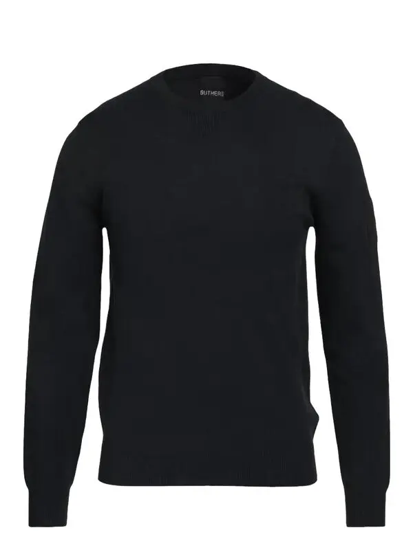 OUTHERE Crew-neck Long Sleeve Sweater - Black