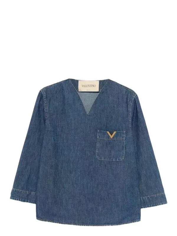 Valentino Garavani V-neck Top - Blue