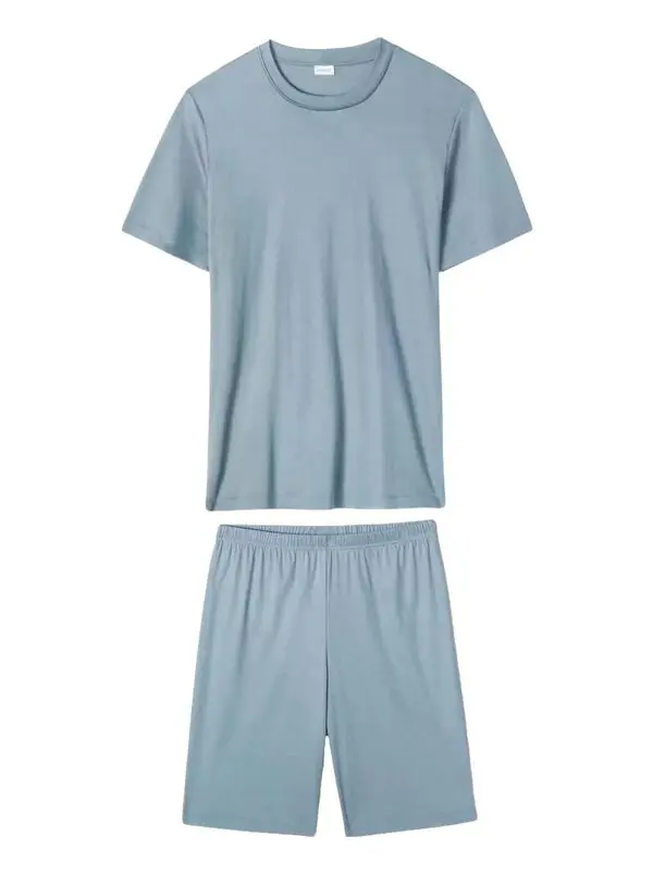 Zimmerli Round-neck Short-sleeve Pajamas - Grey