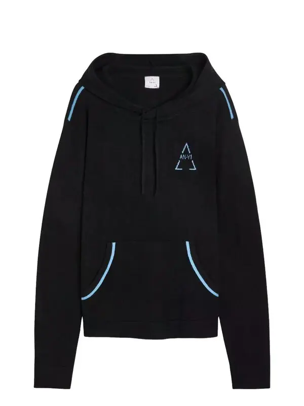 AN-Y1 Logo-detail Hoodie - Black