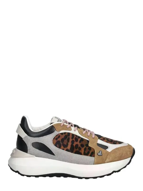 Moschino Leopard-print Platform Sneakers - Brown