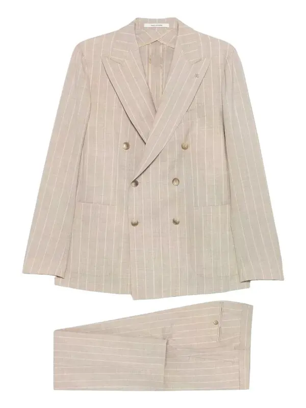 Tagliatore Striped Suit - Neutrals