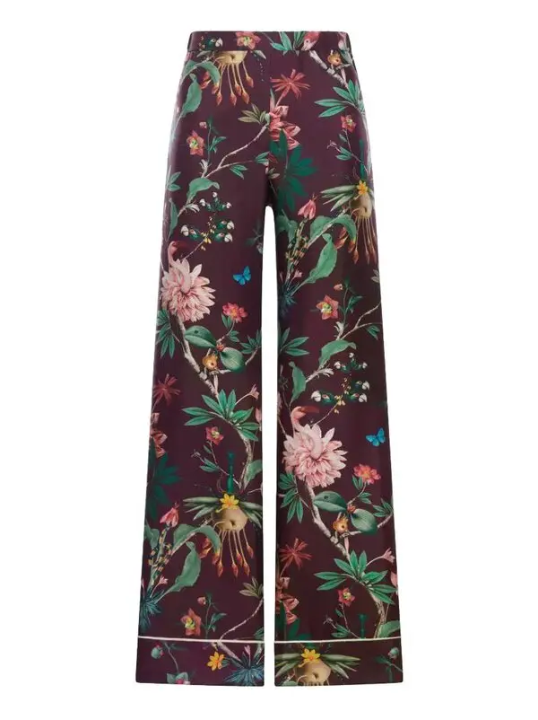 La DoubleJ Floral-pattern Trousers - Purple