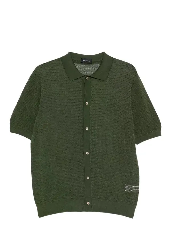 Tagliatore Button-up Polo Shirt - Green