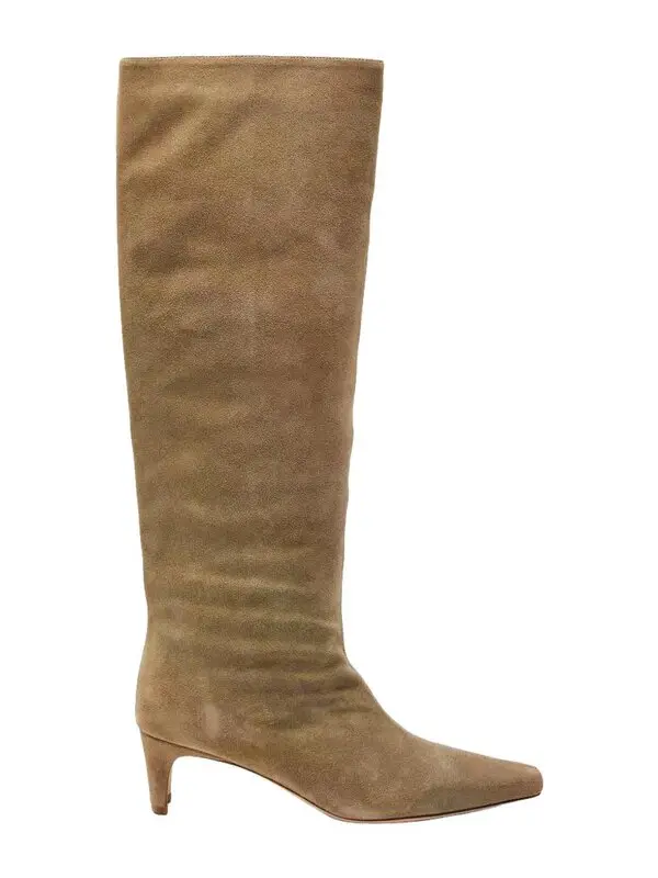 Staud Wally Suede Knee-high Boots - Neutrals