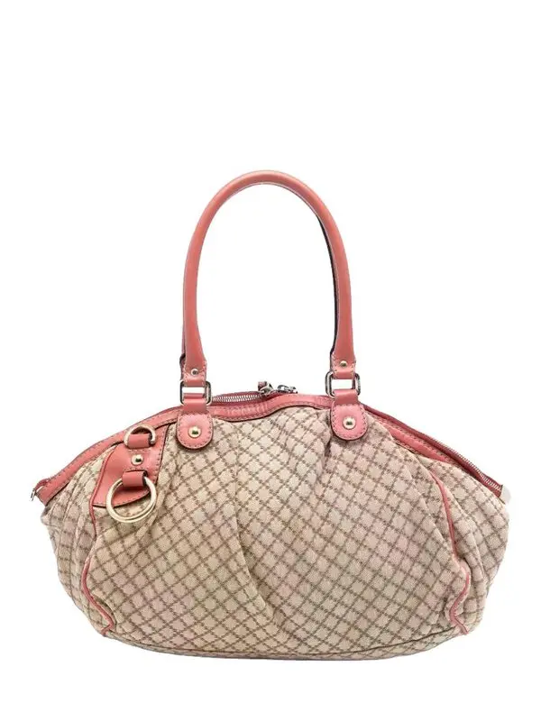 Gucci Diamante Canvas Sukey Satchel - Brown
