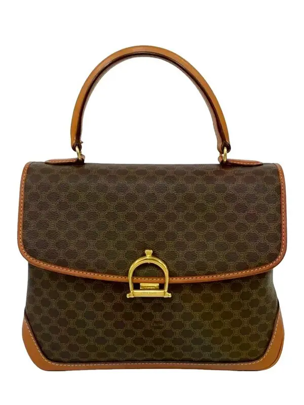 Celine 2010 Macadam Coated Canvas Handbag - Brown