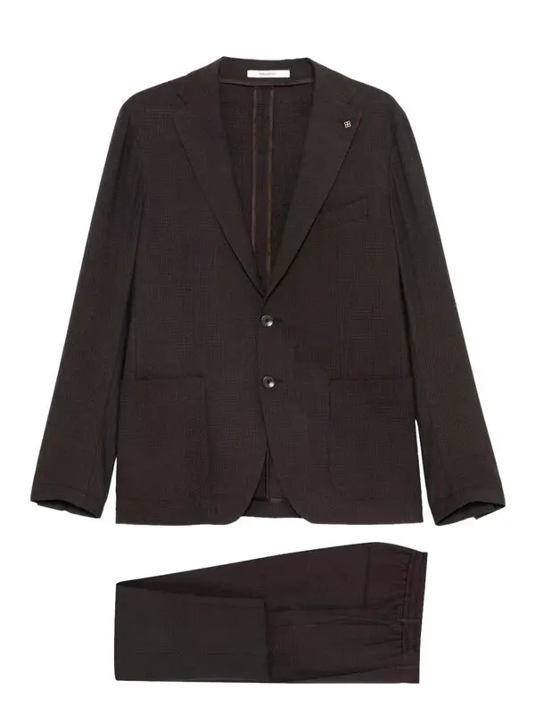 Tagliatore Textured Suit - Brown