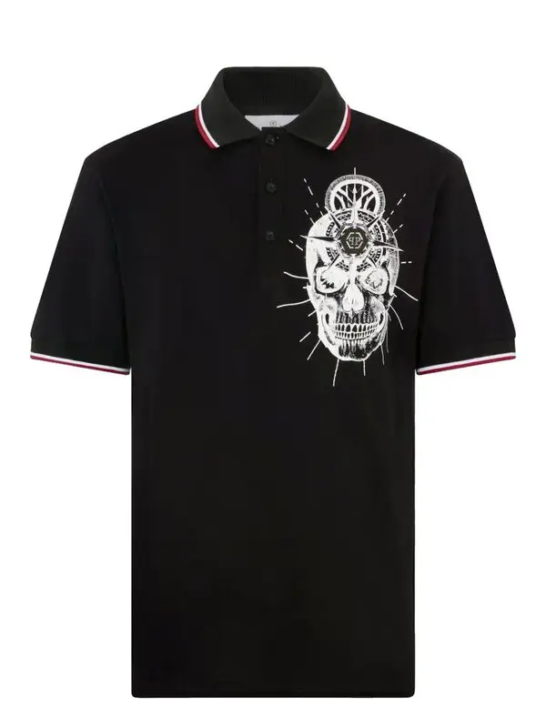 Philipp Plein Skull-tattoo Polo Shirt - Black