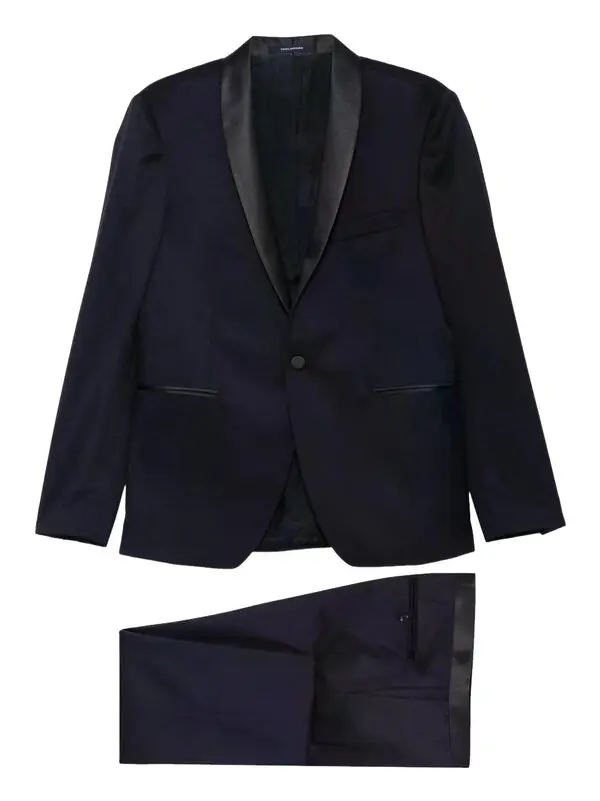 Tagliatore Shawl Collar Single-breasted Suit - Black