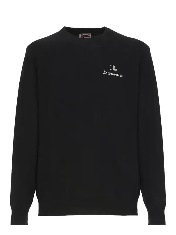 MC2 SAINT BARTH Embroidery Round-neck Sweater - Black