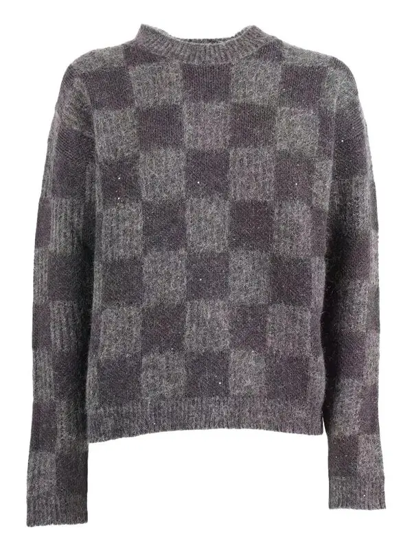 Lorena Antoniazzi Chequered Sweater - Grey