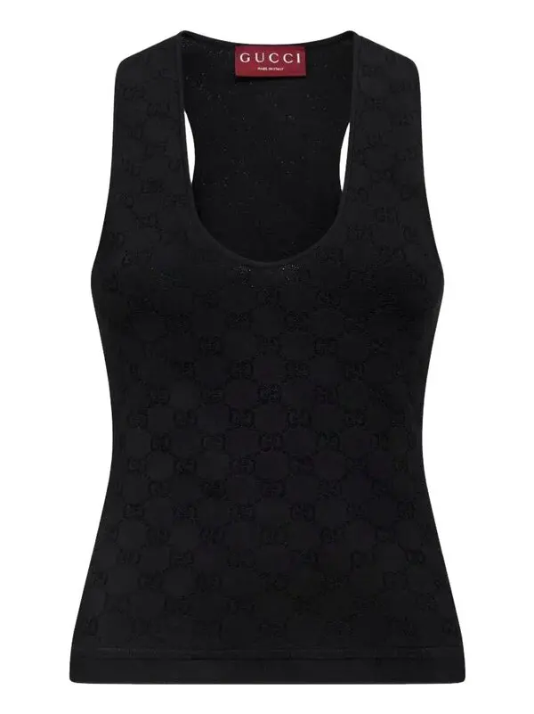 Gucci Gg Jacquard Tank Top - Black