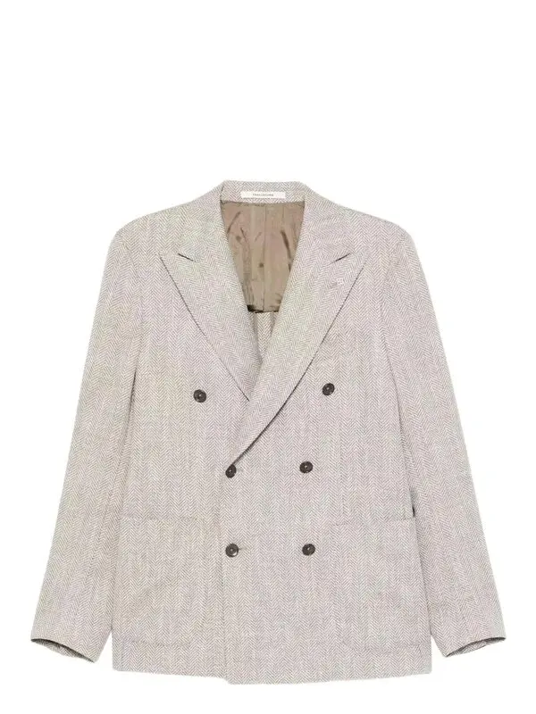 Tagliatore Double-breasted Herringbone Blazer - Neutrals