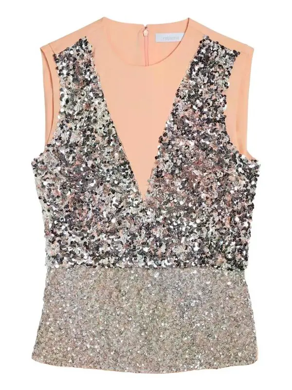 Rabanne Sequin Embellished V-neck Vest - Neutrals