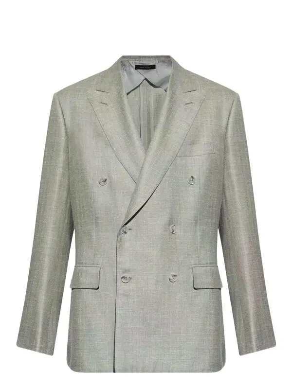 Brioni Double-breasted Blazer - Grey