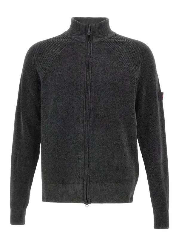 Peuterey Denis Ribbed Zip-up Sweater - Grey