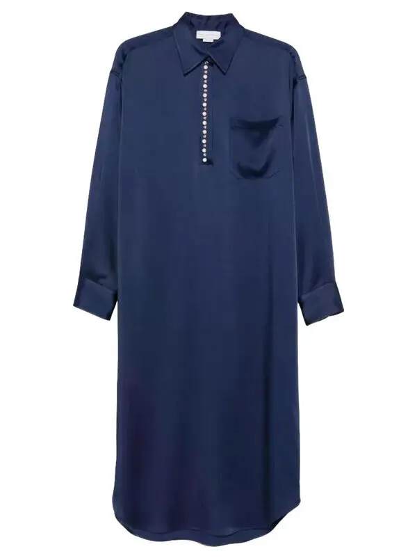 Stella McCartney Buttoned Pocket Midi Dress - Blue