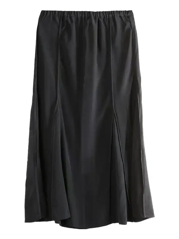 BASERANGE Elasticated-waist Midi Skirt - Black